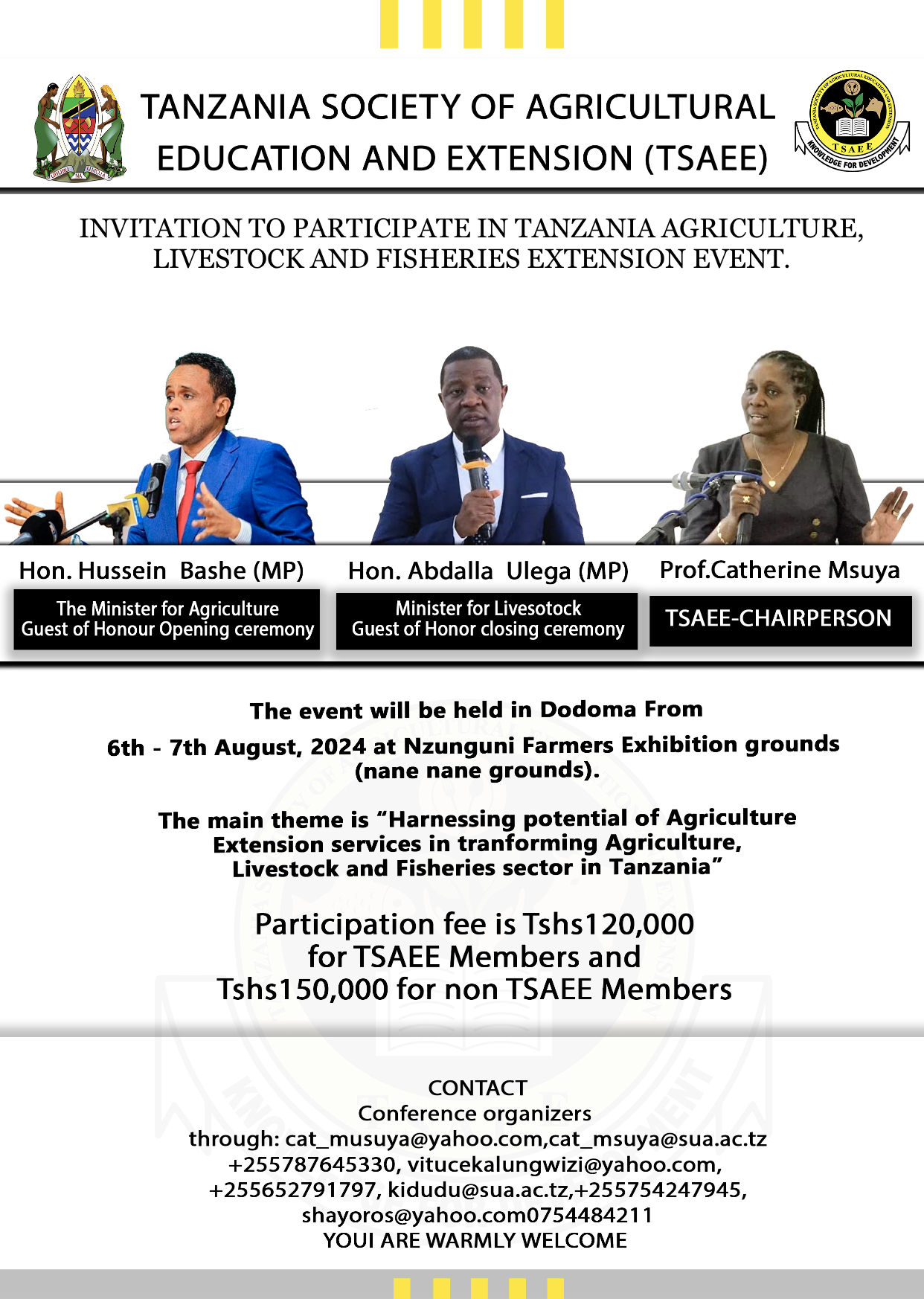 INVITATION TO PARTICIPATE IN TANZANIA AGRICULTURE, LIVESTOCK AND FISHERIES EXTENSION EVENT ...